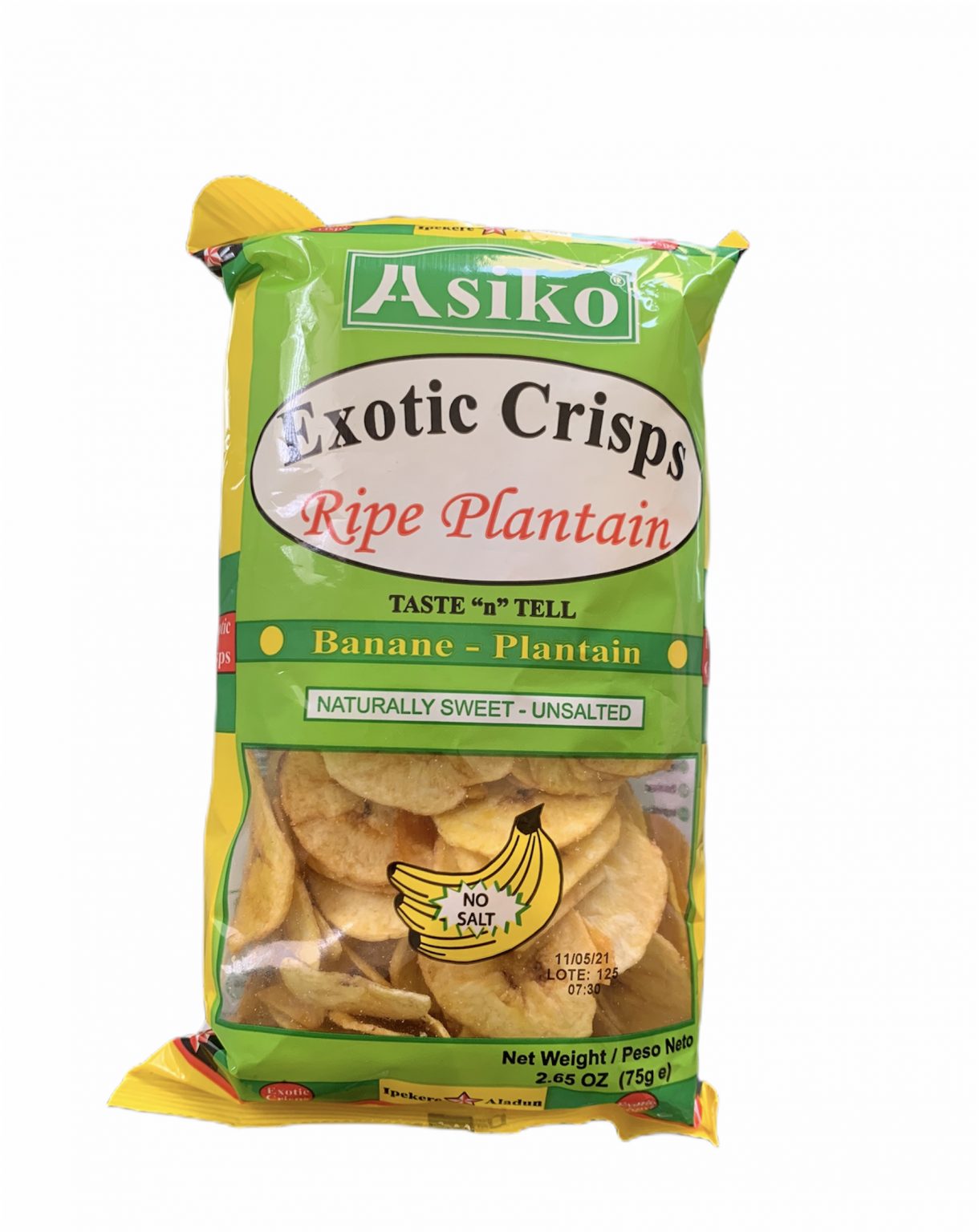 Asiko Plantain Crisps/Chips – Unsalted